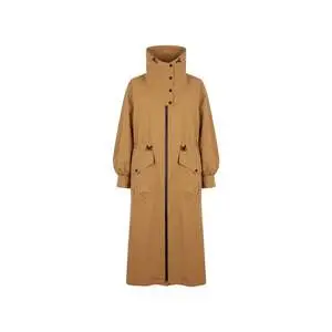 Herno Long Funnel Neck Trench Coat - Brown
