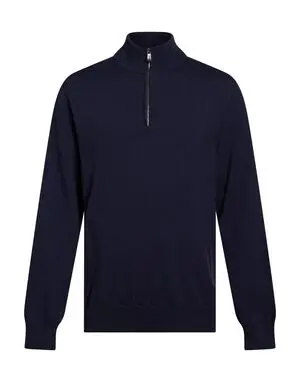 PIACENZA CASHMERE 1733 Zip-up Turtleneck In Cashmere - Blue