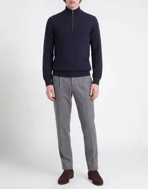 PIACENZA CASHMERE 1733 Zip-up Turtleneck In Cashmere - Blue