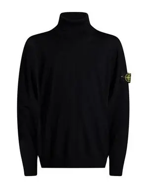 Stone Island Turtleneck Size Virgin Wool - Black