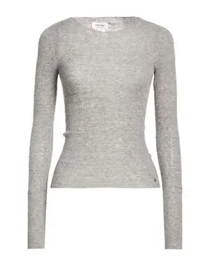OTTOD'AME OTTOD'AME Ribbed Fine Knit Long Sleeve Top Light Grey