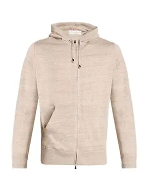 FILIPPO DE LAURENTIIS Sand Linen & Cotton Blend Knit Cardigan