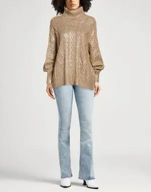 CARLA G. Cable Knit Turtleneck Sweater