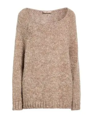 CARLA G. Sweater Light Brown Size Wool, Polyacrylic, Alpaca Wool - Beige