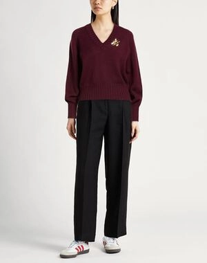 ANNA MOLINARI Wool V-neck Sweater With Brooch Embellishment