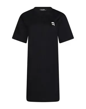 Karl Lagerfeld Cotton Jersey Mini T-shirt Dress With Logo Embellishment