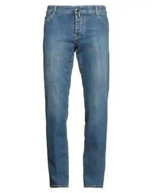 LUIGI BORRELLI NAPOLI Jeans Size Cotton, Elastane - Blue