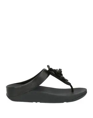 Fitflop Leather Thong Sandals With Embellished Detailing