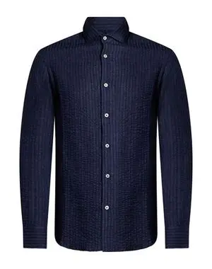 MOORER Shirt Size Linen - Navy