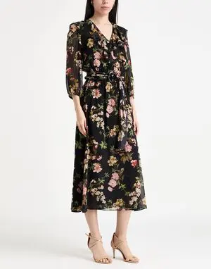Luisa Spagnoli Silk Floral Print Maxi Dress