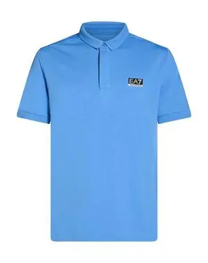 EA7 Polo Shirt Size Cotton, Polyester, Elastane - Blue