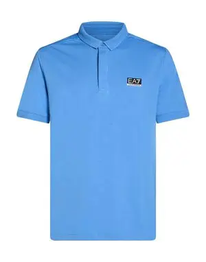 EA7 Polo Shirt Size Cotton, Polyester, Elastane - Light Blue