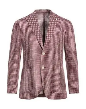 LUIGI BIANCHI MANTOVA Blazer Burgundy Size Linen, Cotton - Red