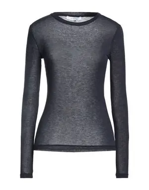 CARACTÈRE Long Sleeve Crewneck Top In Viscose, Polyamide, Cashmere, And Elastane
