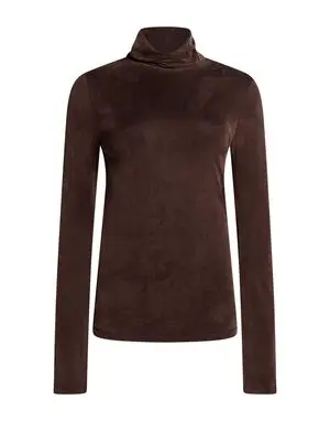 CARACTÈRE Long Sleeve Turtleneck Top - Brown