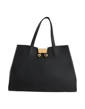Marni Pebbled Leather Maxi Tote Bag With Gold Tone Clasp