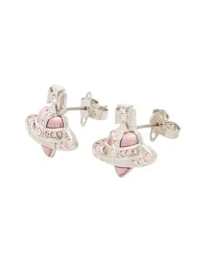 VIVIENNE WESTWOOD Diamante Heart Orb Stud Earrings