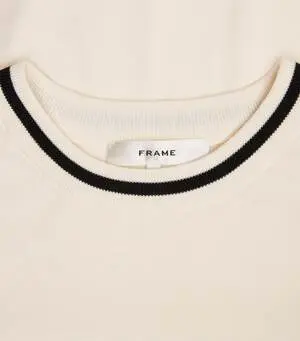 FRAME Cotton-blend Short-sleeve Crew Neck Sweater