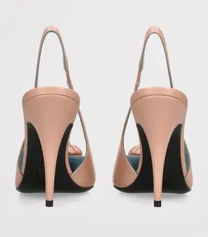 Valentino Garavani Leather Coeur Royal Slingback Pumps 100