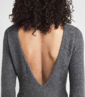 RETORI Cashmere Deep V-neck Mini Dress