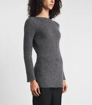 RETORI Cashmere Deep V-neck Mini Dress