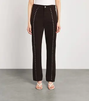 Polo Ralph Lauren Studded Corduroy Straight Leg Trousers