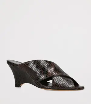 Le Monde Beryl Leather Sneak-effect Luca Mules 70