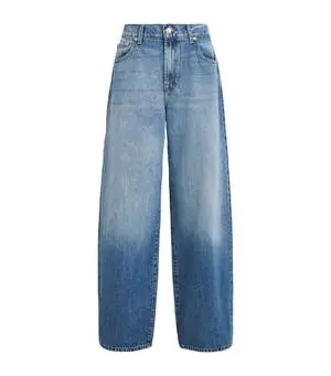 7 For All Mankind Bonnie Curvilinear Barrel-leg Jeans