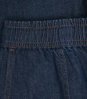 7 For All Mankind Denim-effect Wide-leg Trousers With Drawstring Waist