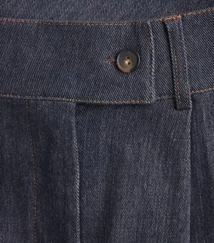 Max Mara Denim-effect Wide-leg Trousers