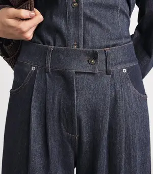 Max Mara Denim-effect Wide-leg Trousers