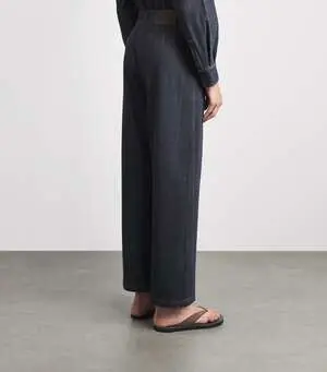 Max Mara Denim-effect Wide-leg Trousers