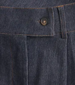 Max Mara Denim-effect Wide-leg Trousers