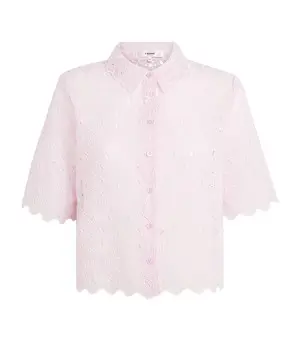 FRAME The Paisley Eyelet Shirt - Pink