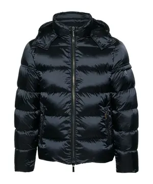 MOORER Hooded Cotton Jacket - Blue