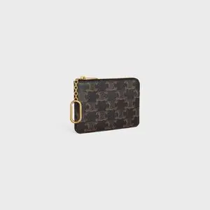 Celine Coin Purse In Triomphe Canvas