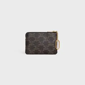 Celine Coin Purse In Triomphe Canvas