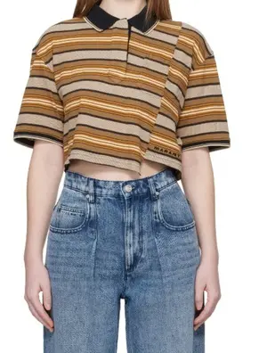 Isabel Marant Étoile Striped Cropped Polo