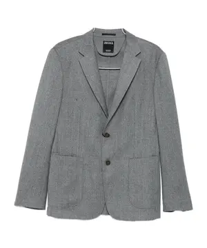 Zegna Long-sleeved Suit Jacket - Gray