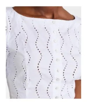Polo Ralph Lauren Broderie Anglaise Cotton Puff Sleeve Blouse