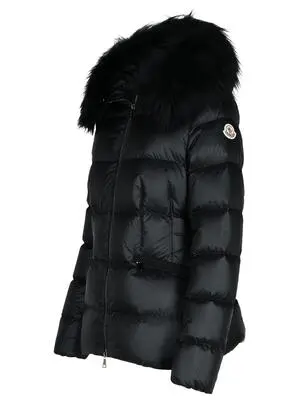 Moncler Boed Short Padded Jacket With Shearling Trim