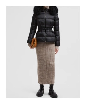 Moncler Boed Short Padded Jacket With Shearling Trim