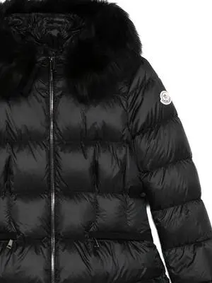 Moncler Boed Short Padded Jacket With Shearling Trim