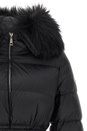Moncler Boed Short Padded Jacket With Shearling Trim