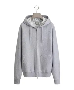 Dior Hooded Sweatshirt, Comfortable Fit - Grey