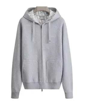 Dior Hooded Sweatshirt With Oblique Jacquard - Grey