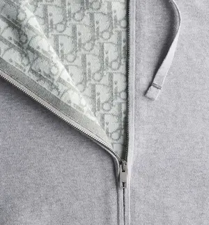 Dior Hooded Sweatshirt With Oblique Jacquard - Grey