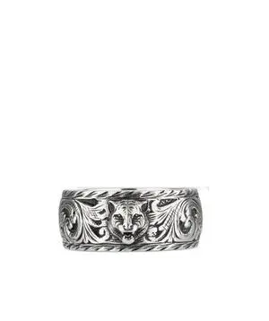 Gucci Feline Head Ring - Gray