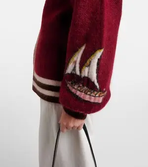 ALEMAIS X Mokshini Mohair And Wool-blend Cardigan