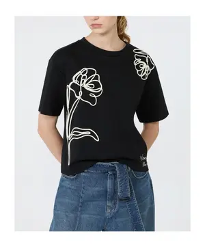 Max Mara Graphic Printed Crewneck T-shirt - Black